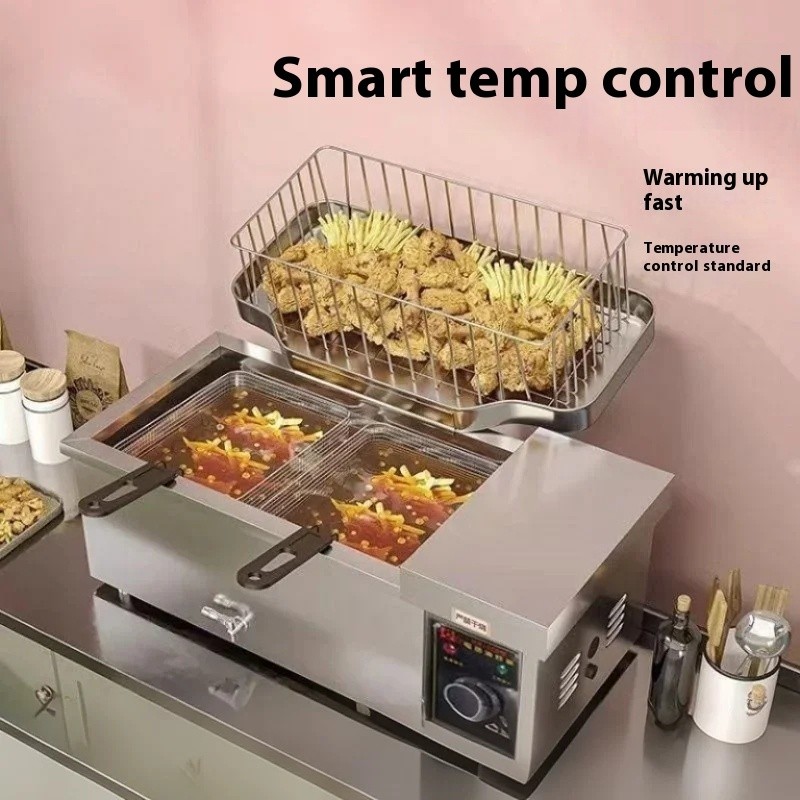 220V 4000W Commercial Electric Fryer Automatic Fritters Machine for ...