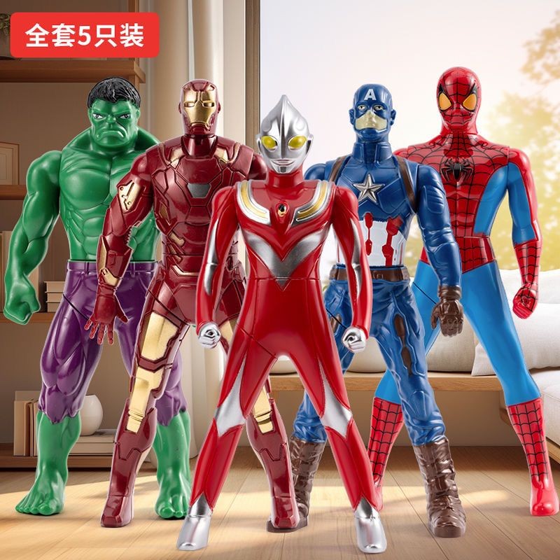360 Degree Rotating Ultraman Toy Spiderman Iron Man American Team Hulk ...