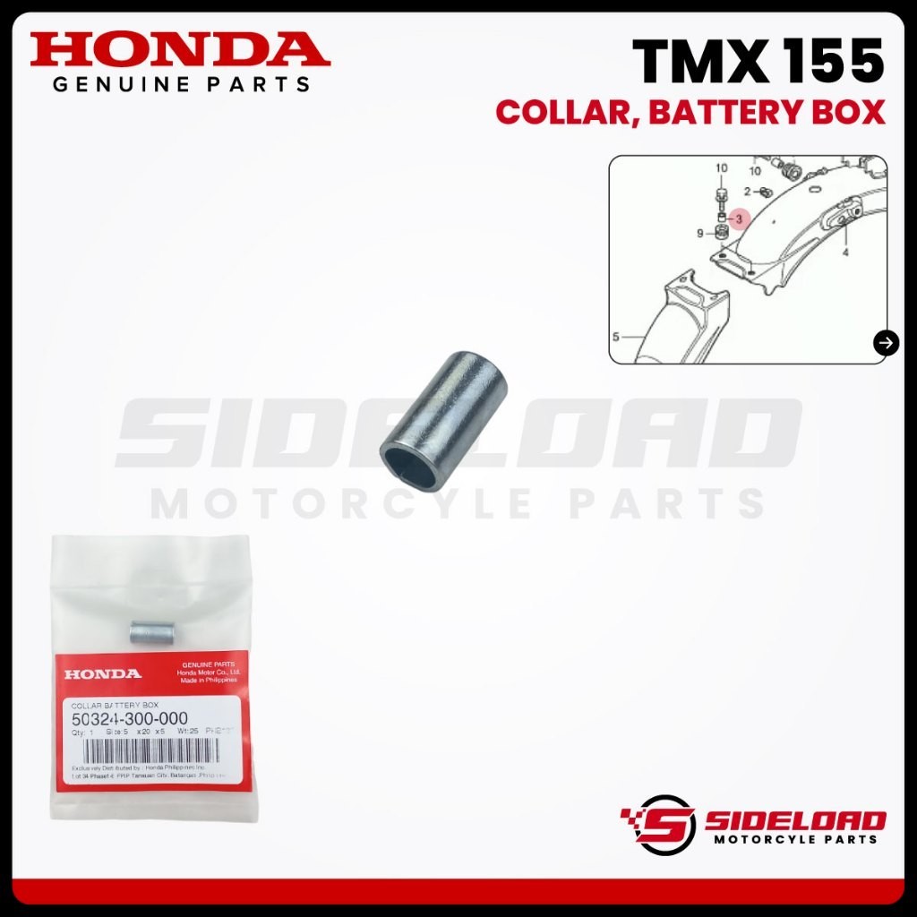 Collar, Rear Fender - TMX 155 125 Alpha, Universal - Honda Genuine ...