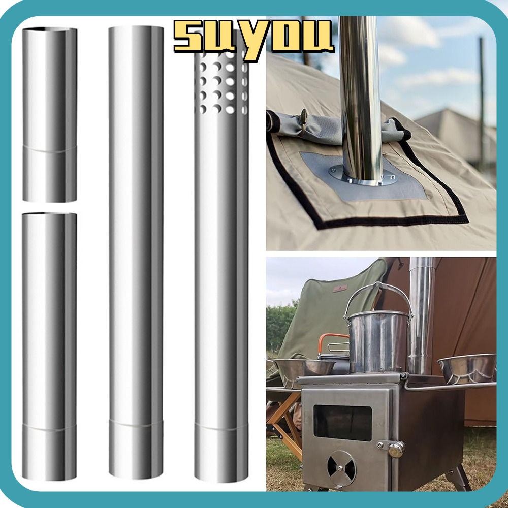 SUYO Flue Extension Tube, Stainless Steel Round Chimney Pipes, Diameter ...