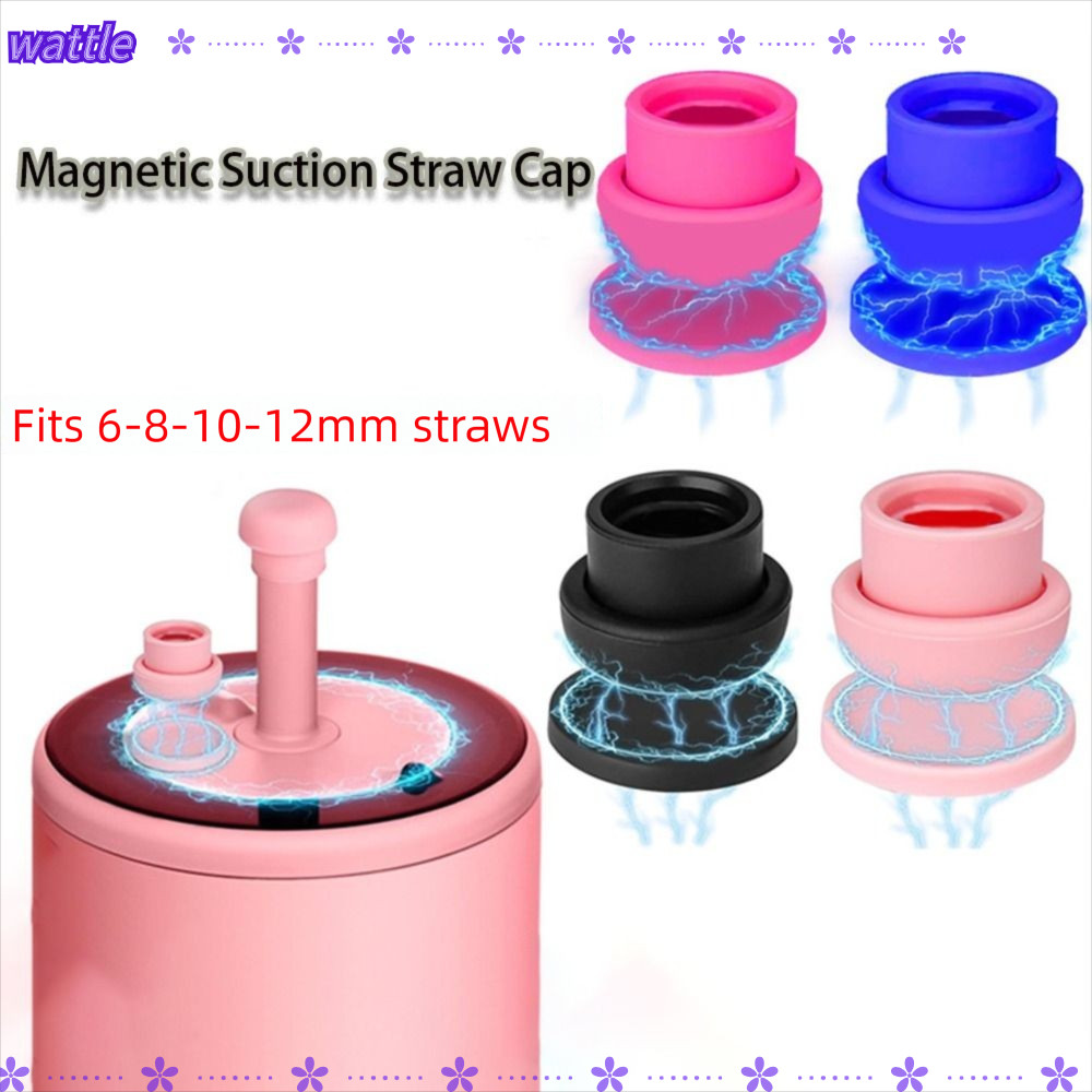 WATTLE Magnetic Suction Straw Cap, Reusable Water Bottle Accessories ...