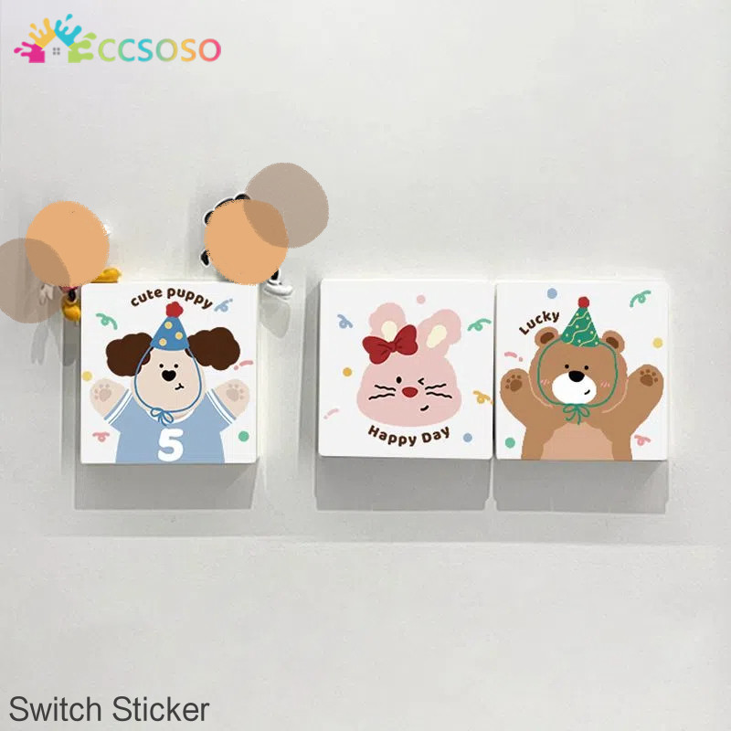 Dopamine Cute Cartoon PVC Switch Sticker Creative Home Bedroom Self ...