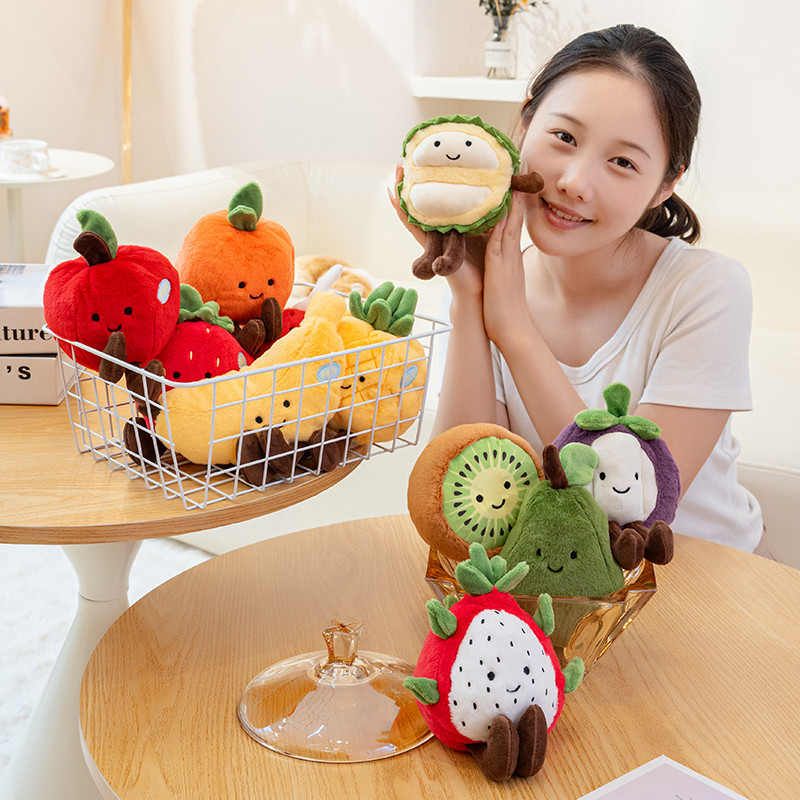 12cm Fruit Plush Toy Cute Soft Watermelon Pineapple Banana Strawberry ...