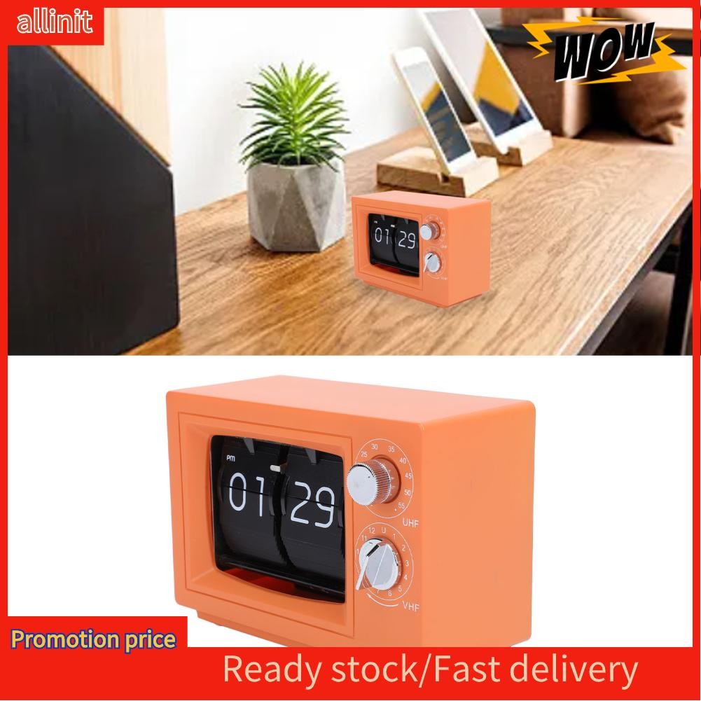 allinit-ph Flip Desk Clock TV Shape Retro Digital Down with Large ...