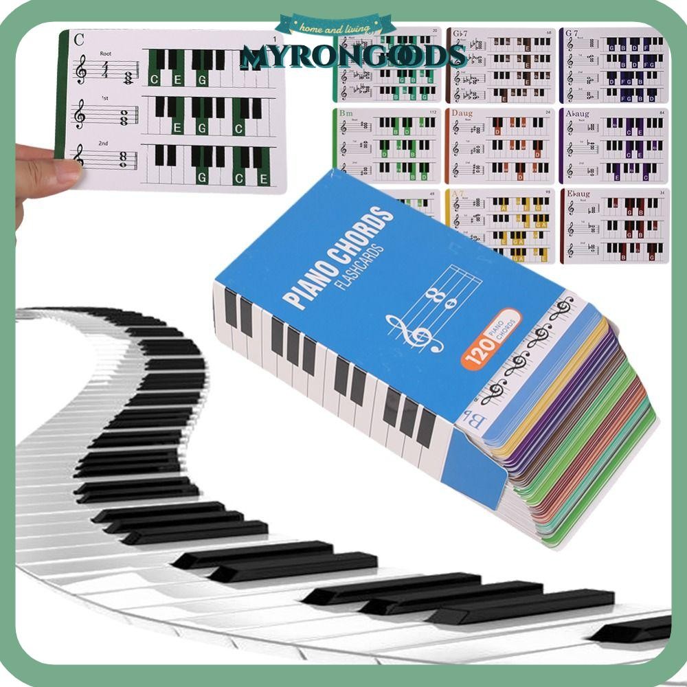MYRONG Electric Piano Note Cards, 120 Sheets 88-key Piano Chords Chart ...