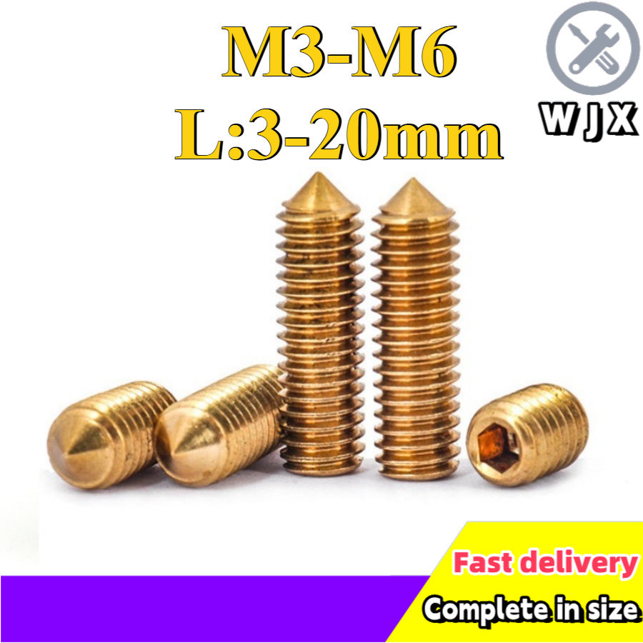 Copper (Pointed) Allen Set Screw aka Blind Screw / Allen Hex Socket ...