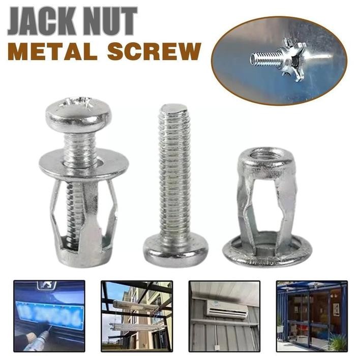 JACK NUT SELF LOCKING screw rivet nut bolt screw without nut - M4x25mm ...
