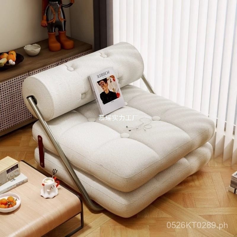 Reclining Small Apartment Nap Dual-use Sofa Lazy Sofa Bed Tofu Block ...