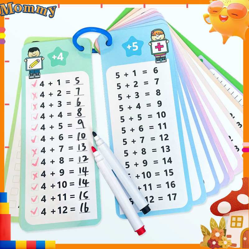 15 Cards Math Flash cards for Kids 0-12 Math Training Learning Aids ...