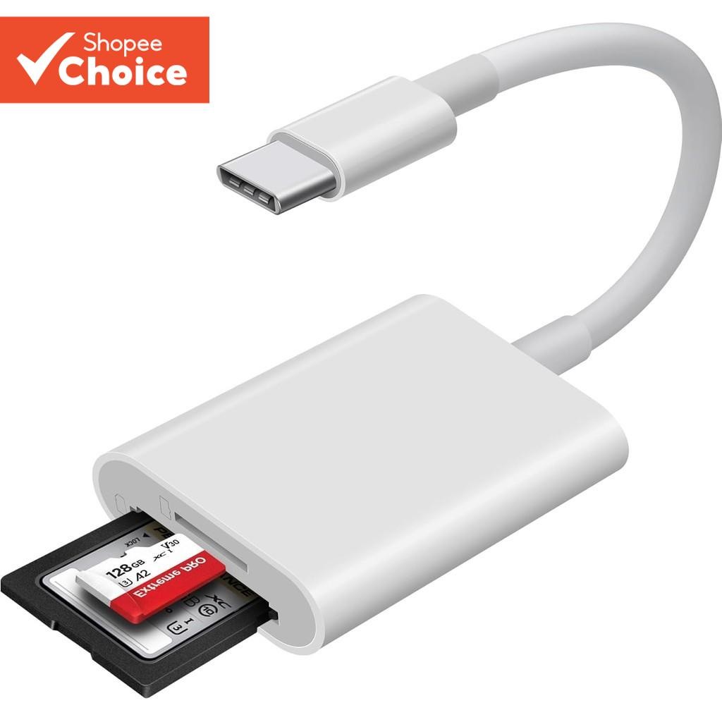 2 in 1 SD Card Reader Type C to TF Card OTG Adapter for iPhone 15 16 ...