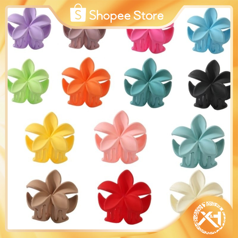 12PCS/4cm Frosted Flower Clamp Hair Clip Colorful Grips Wholesale Hair ...