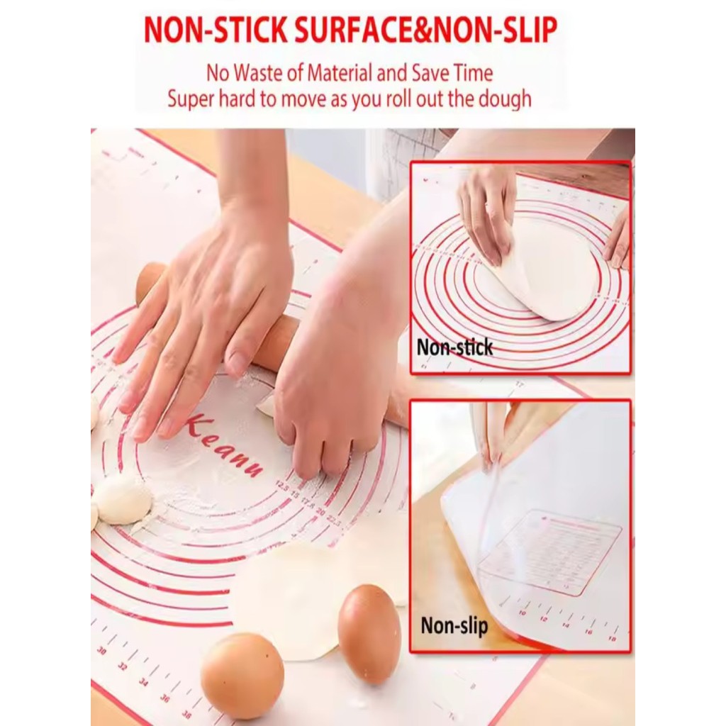 Kitchen Silicone Dough Mat – Heat-Resistant Pad for Baking or Prep Work ...