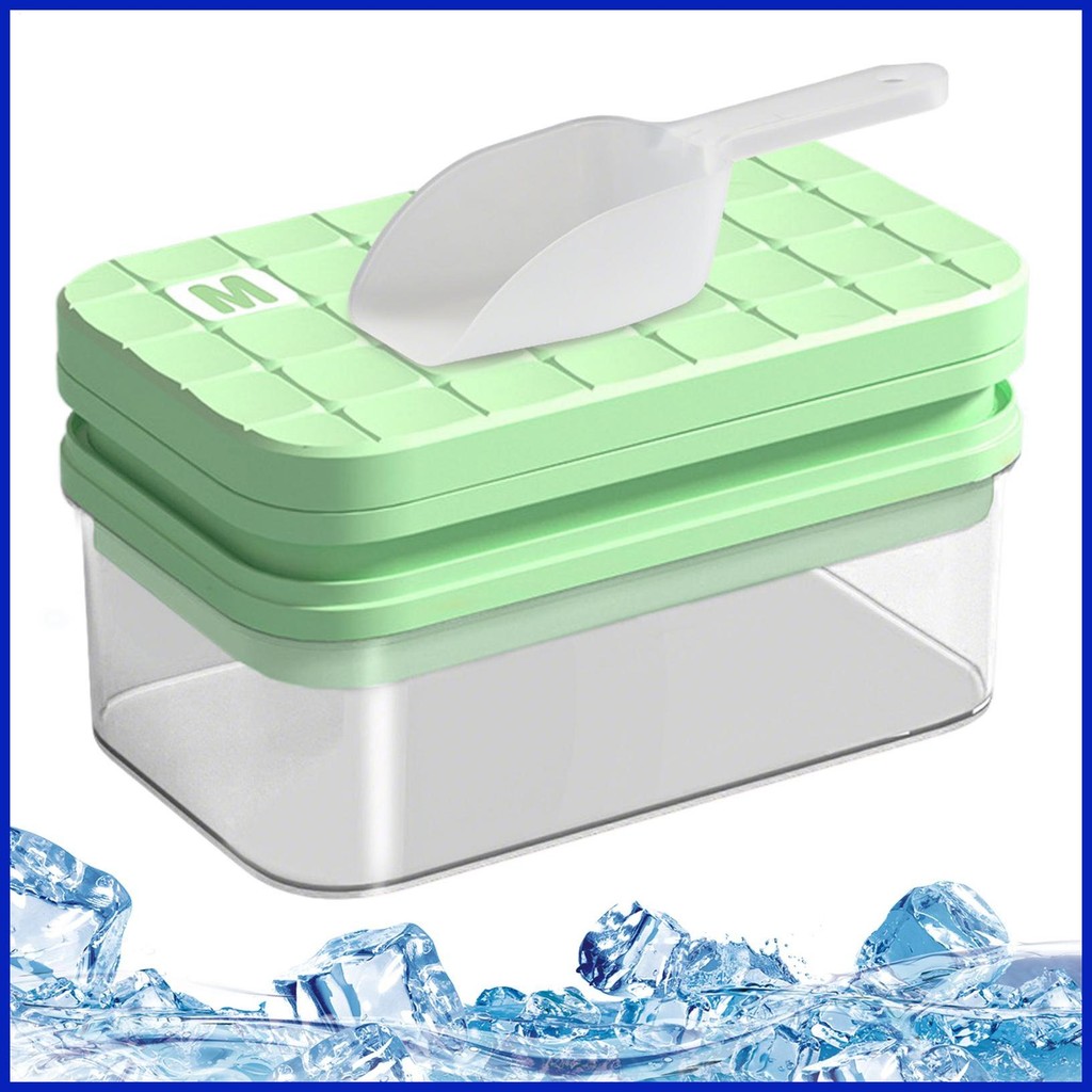 Ice Mold Tray 56-Grid Ice Block Mold Tray with Bin and Shovel Large ...