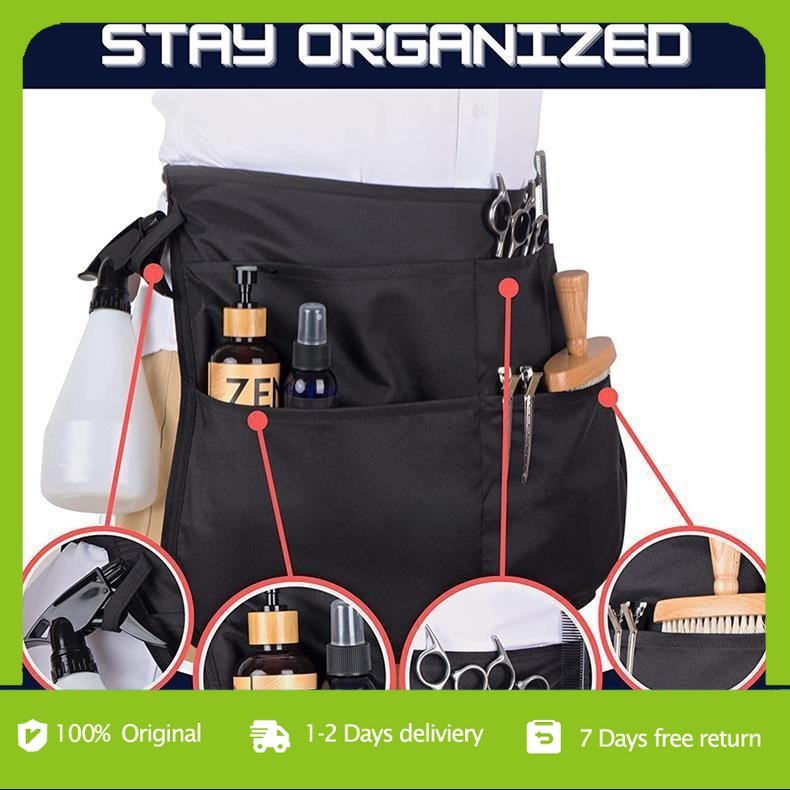 Storage Apron Hair Cutting BarberApron Hairstylist Waist Work Apron ...