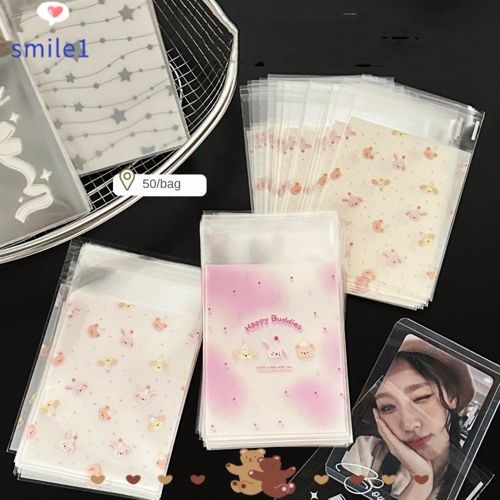 SMILE 50PCS Candy Gift Bags, Self Adhesive Cute Animal Opp Pouch ...