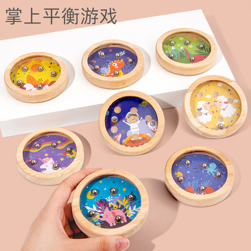 Hot Sale#Wooden Children's Handheld Marble Maze Toy Kindergarten ...
