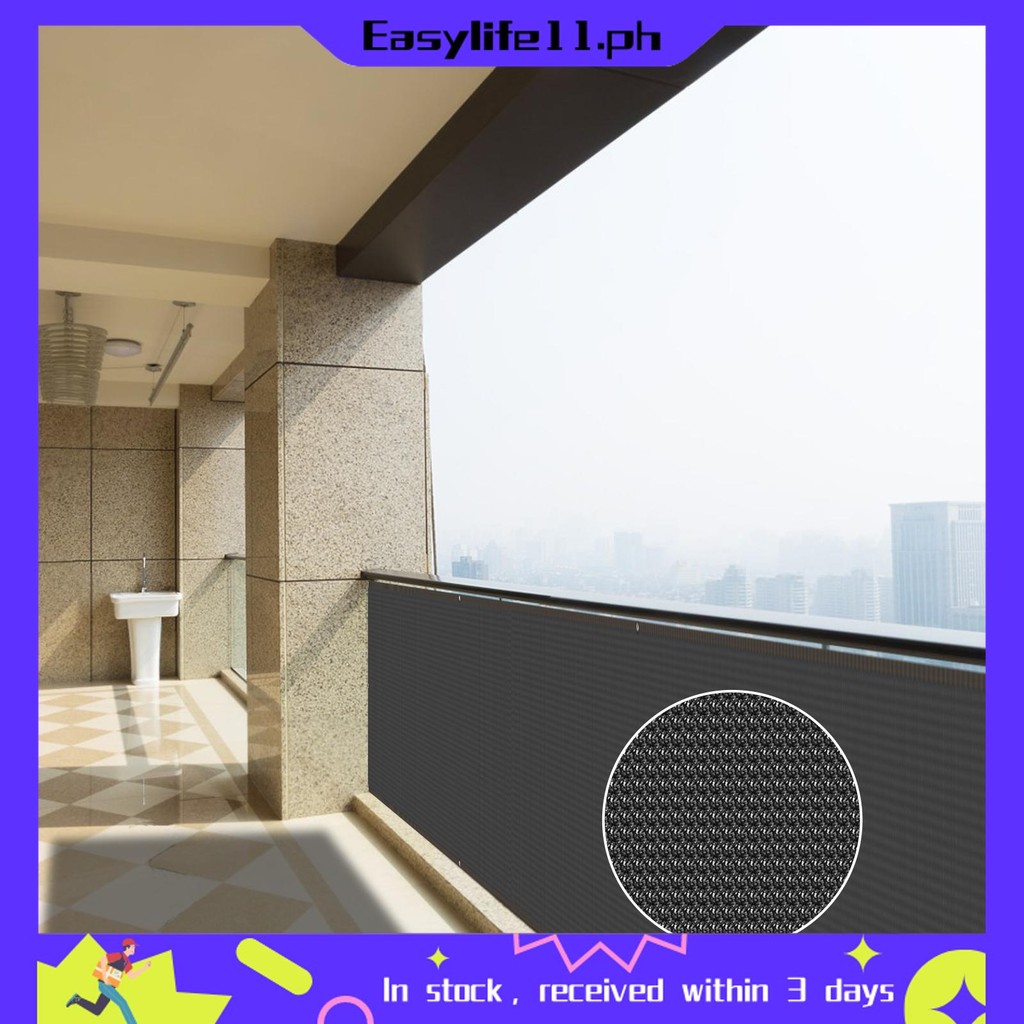 2Pcs Balcony Privacy Screen with Reinforced Edge 1×3m Breathable ...