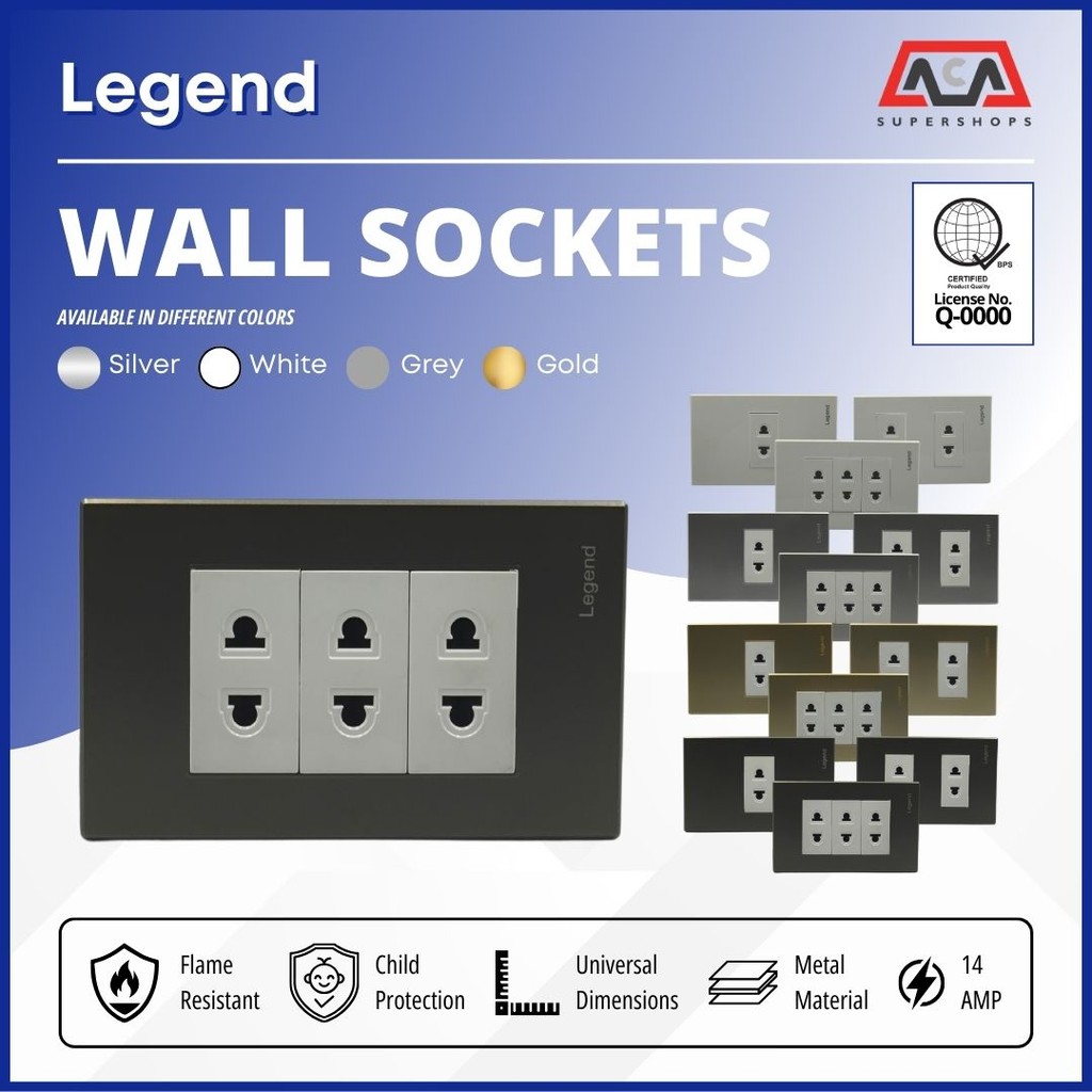 LEGEND SWITCHES & SOCKETS (DIFFERENT COLORS) | Shopee Philippines