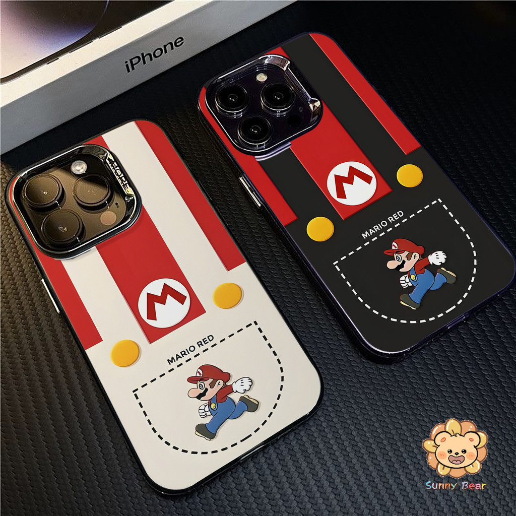 Super Mario Simple Solid Color Frosted Electroplate Lens Protection ...