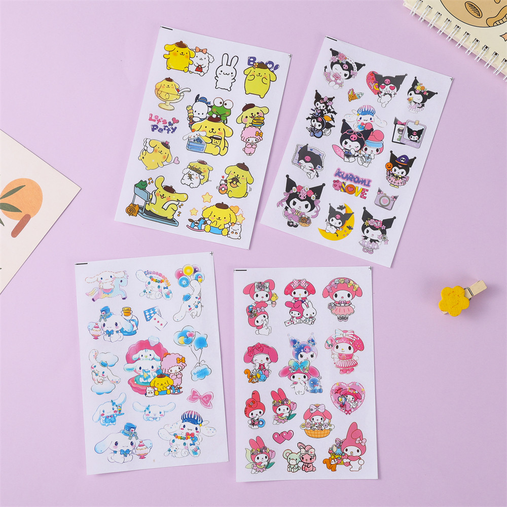 4 sheets/pack Kawaii Kuromi Cartoon Sticker Journal Kuromi Stickers ...