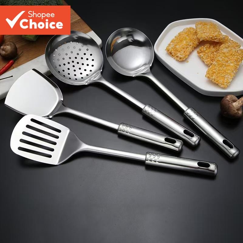 Stainless steel sandok cooking utensils wok spatula/wok spoon/colander ...