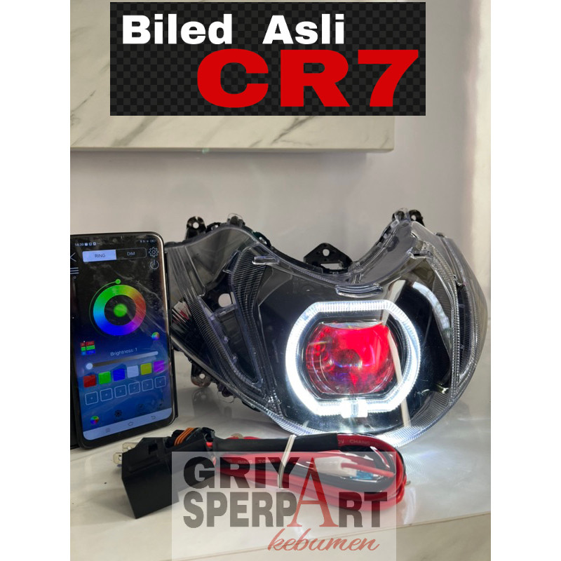 Mio m3 Custom Biled Original projector CR7 Devil RGB Headlights + Relay ...