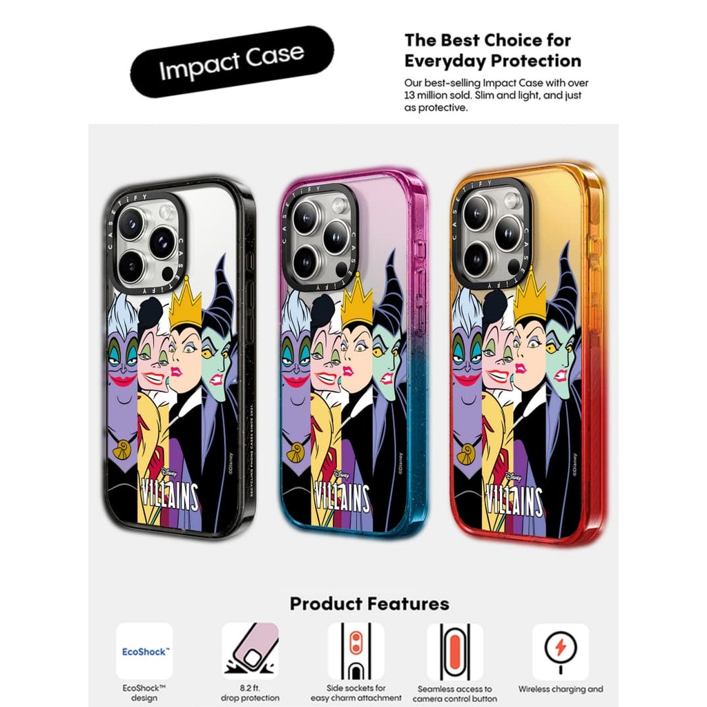 CASECASE X Disney Villains Case Black Edge Peach Haze Cotton Candy ...