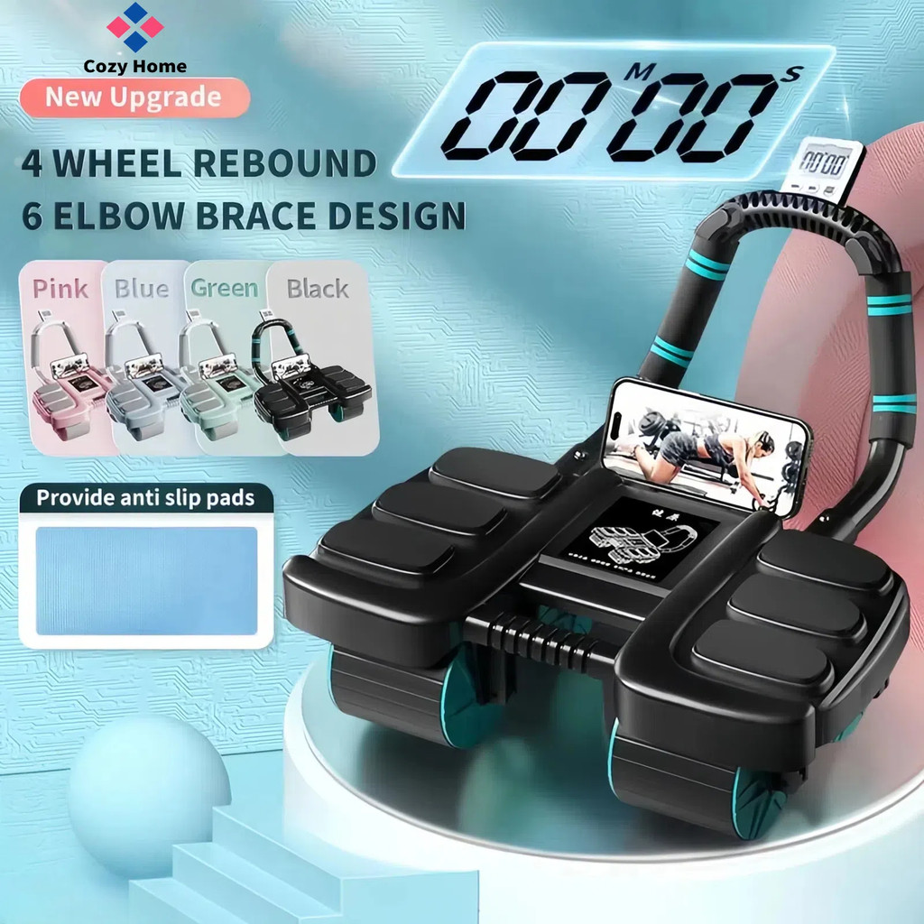 【4 Wheels 6Pads】Abdominal Health Wheel intelligent counting Support ...