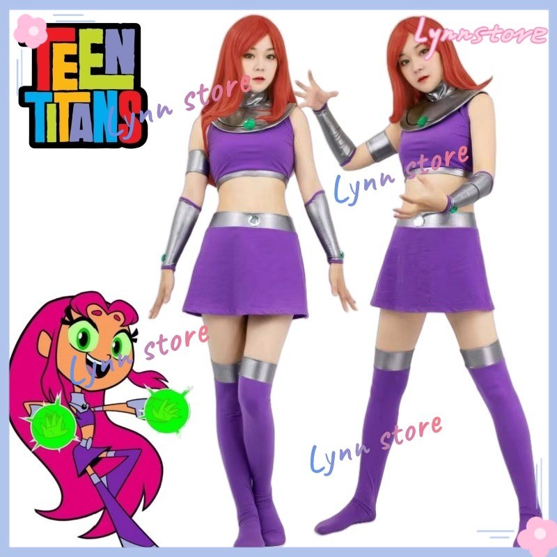 STARFIRE Cosplay Princess KORIAND'R Cosplay Costume TEEN TITANS ...