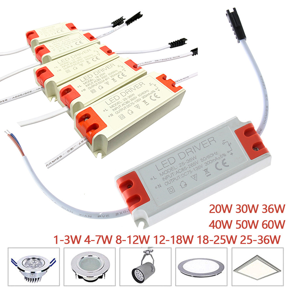 LED Driver 300mA LEDs Power Supply Unit AC85-265V Lighting Transformers ...