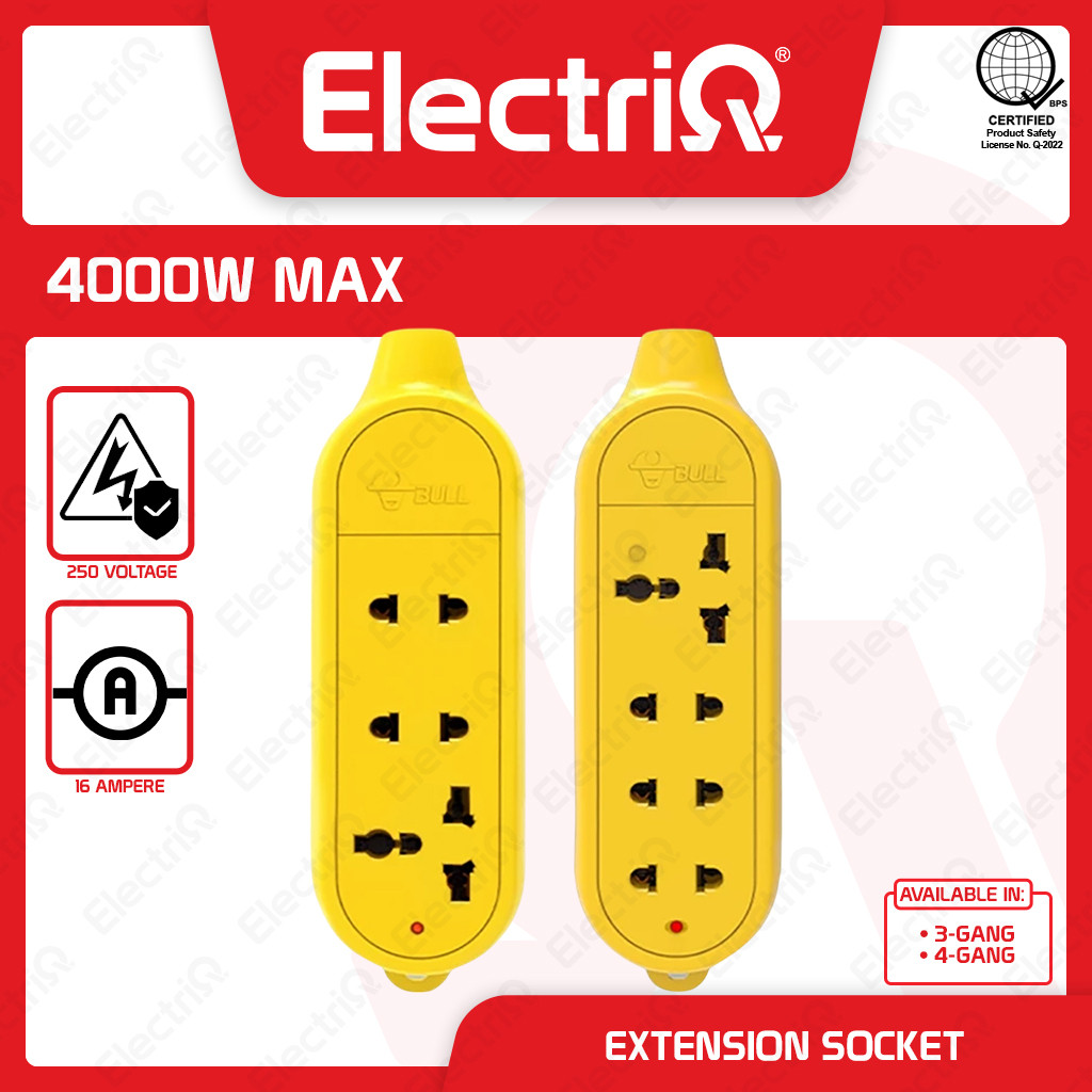 Electriq | Bull/Goneo Unbreakable Series Rewireable Extension Socket 3 ...