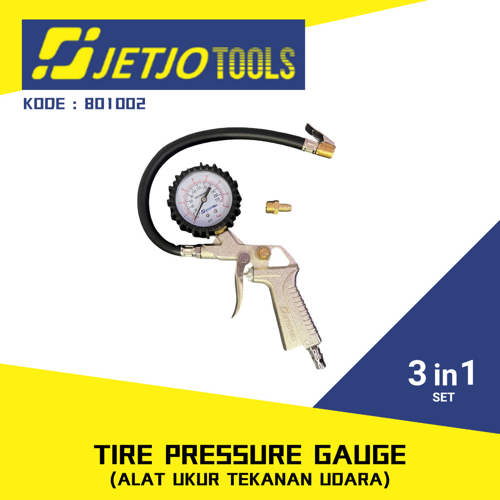 JETJO TOOLS LAKONI PRO 3-in-1 Air Pressure Gauge 3-in-1 Tire Pressure ...