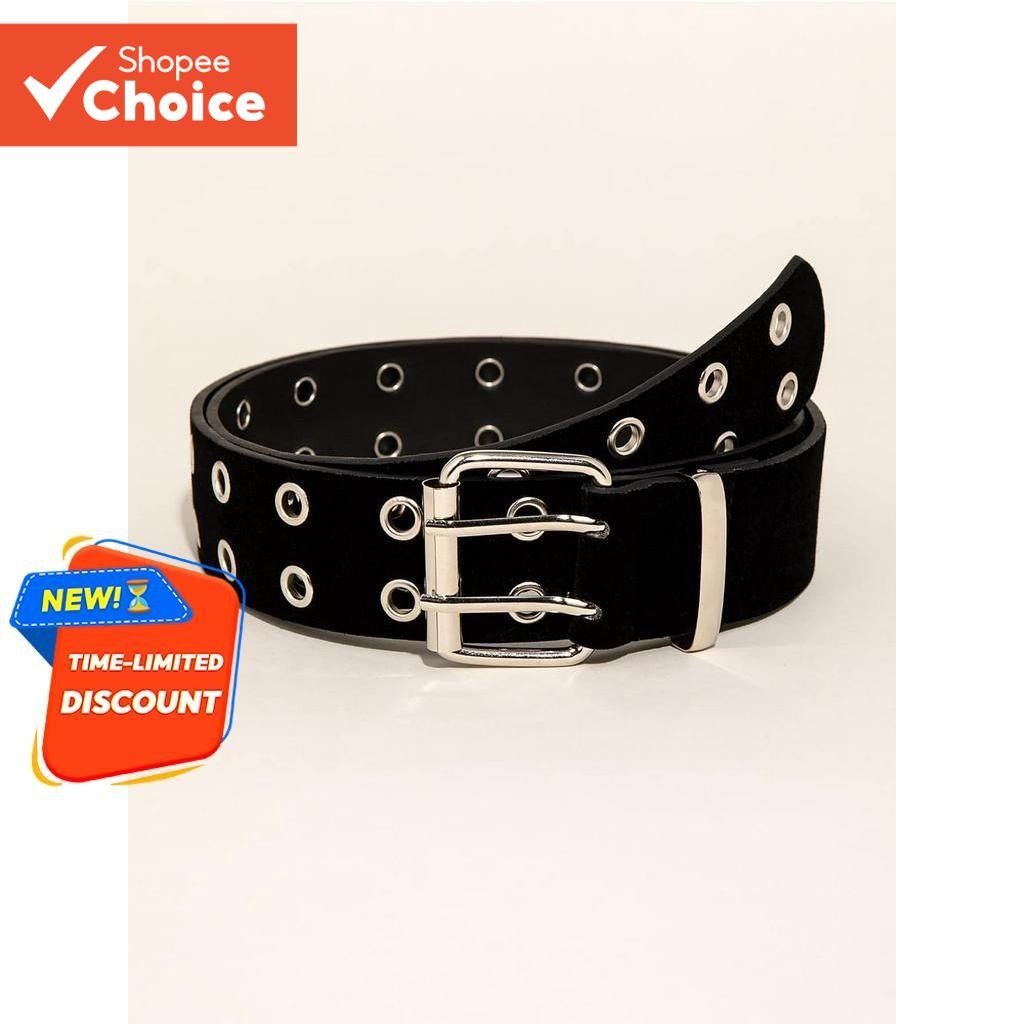 Y2K Punk Double-Row Belt for Women Adjustable Fit & Zinc Alloy Buckle ...