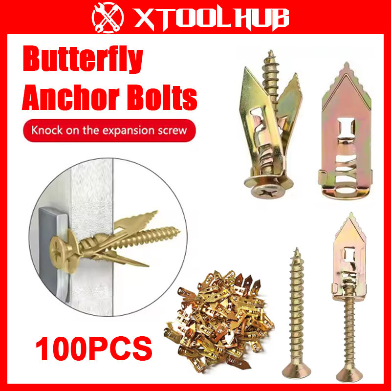 100PCS Butterfly Anchor Bolts Special for Plasterboard Expansion Screws ...
