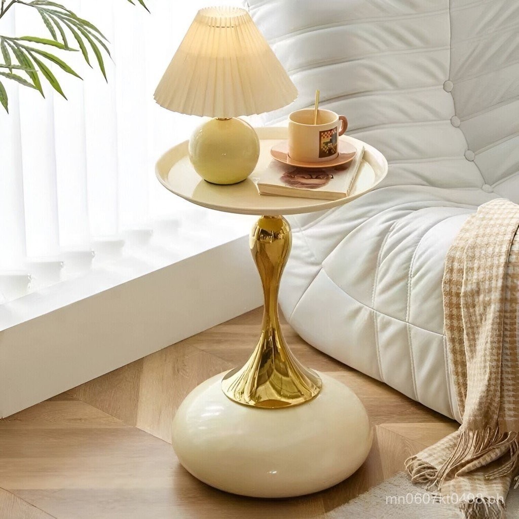 Side Table Light Luxury Round Small Waist Home Coffee Table Modern ...