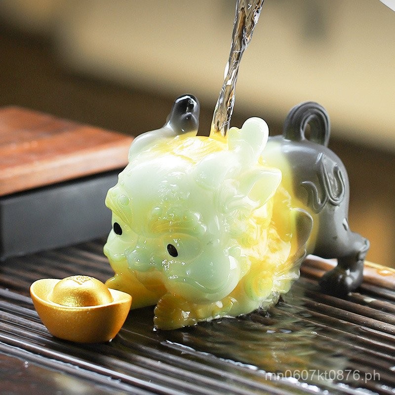 Desktop Tea Pixiu Holding Yuanbao Ornament Decoration Tea Table Pet ...