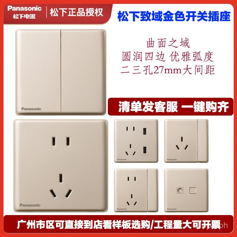 Panasonic Panel Switch Socket Zhiyu Single Control Double Gang Two ...