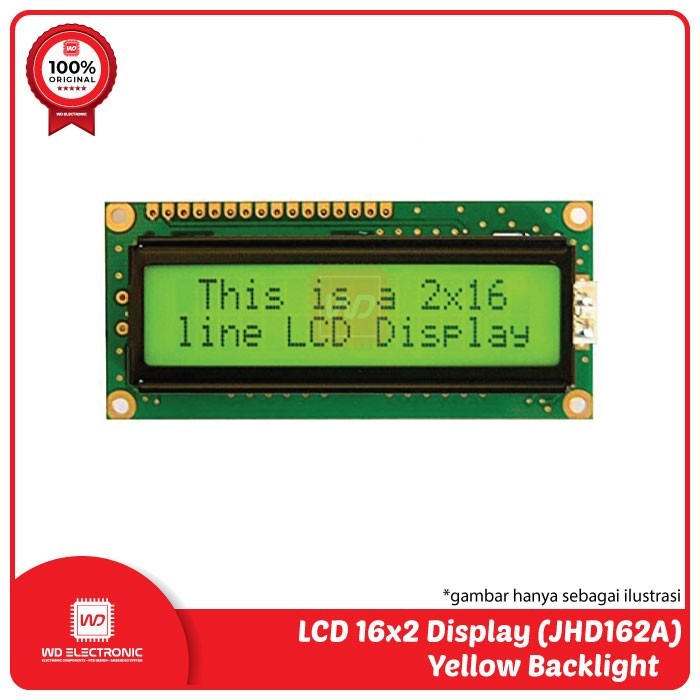 HIJAU PART & TOOL LCD 16x2 JHD Yellow green backlight JHD162A Original ...