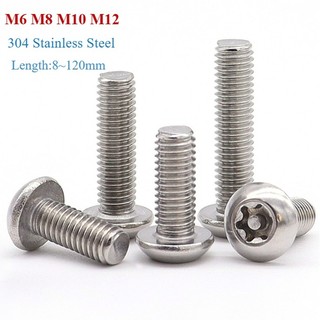 M6 M8 M10 M12 304 Stainless Steel Round Head Six Lobe Torx Button ...