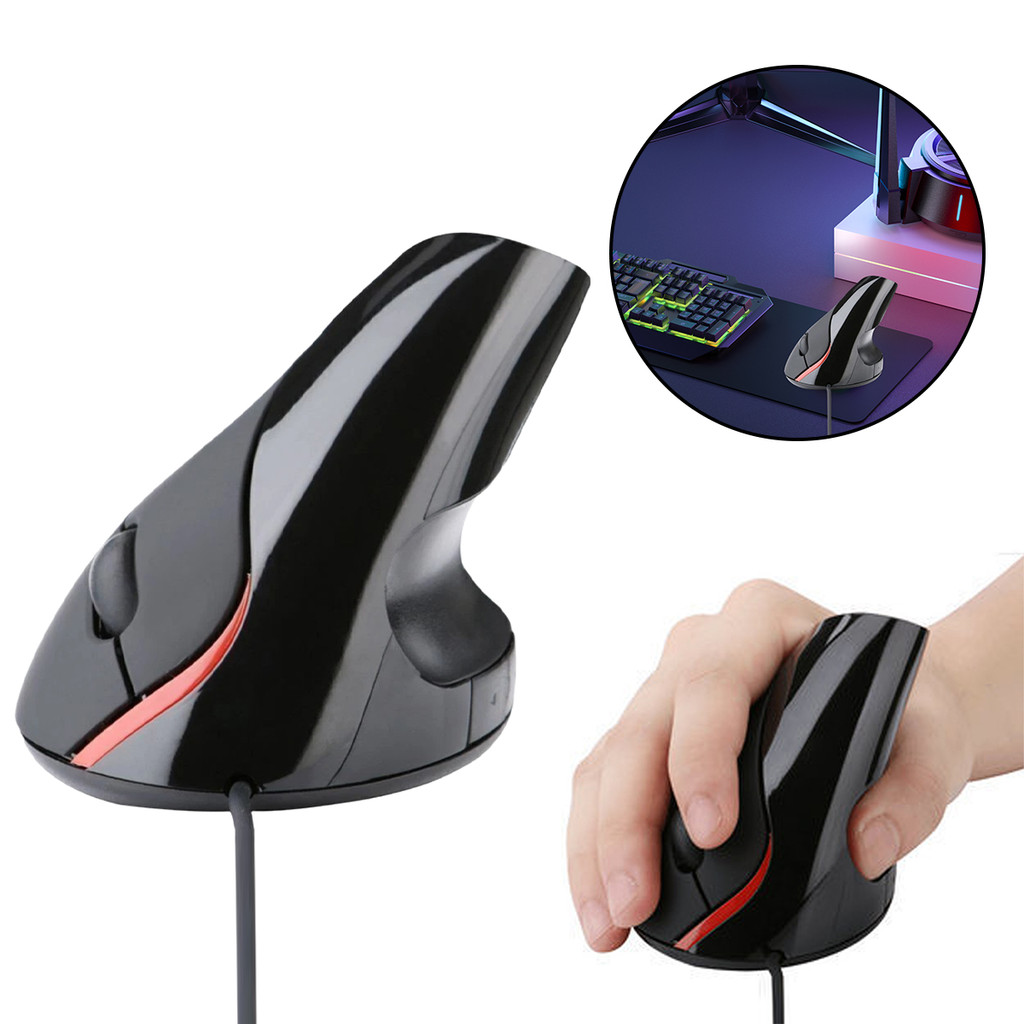 1200DPI USB Vertical Wired Mouse, Ergonomic Design Wrist Rest Gaming ...