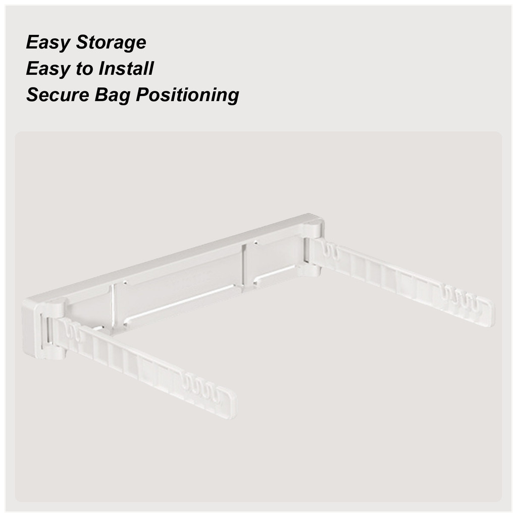 Trash Bag Stand Kitchen Wall Garbage Pouch Rack No-Drill Folding Trash ...