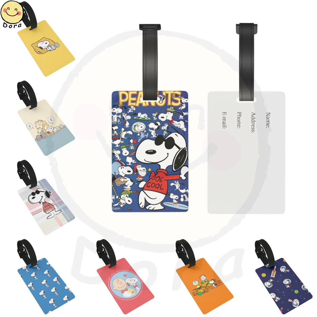 Snoopy Luggage Tag Suitcase Name ID Card Labels Identifiers PVC Baggage ...