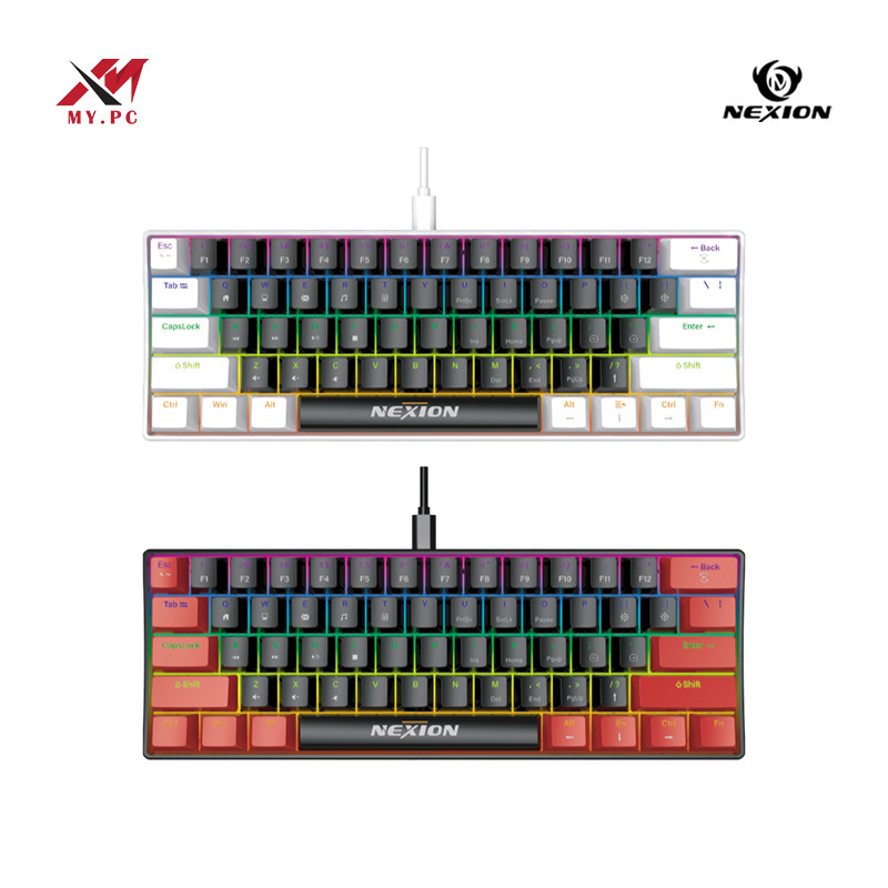 NEXION KL-802 61 Keys Wired Type C Mechanical Keyboard With Blue Switch ...