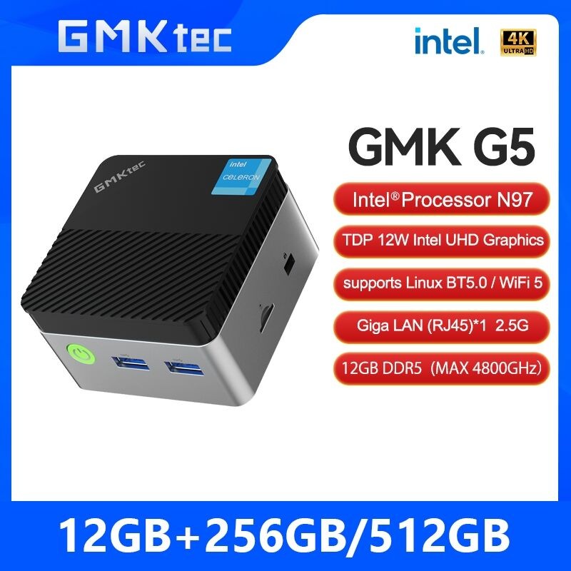 GMKtec Mini Pc GMK G5 NUCBOX Intel N97 system Window 11Pro DDR5 4800MHz ...