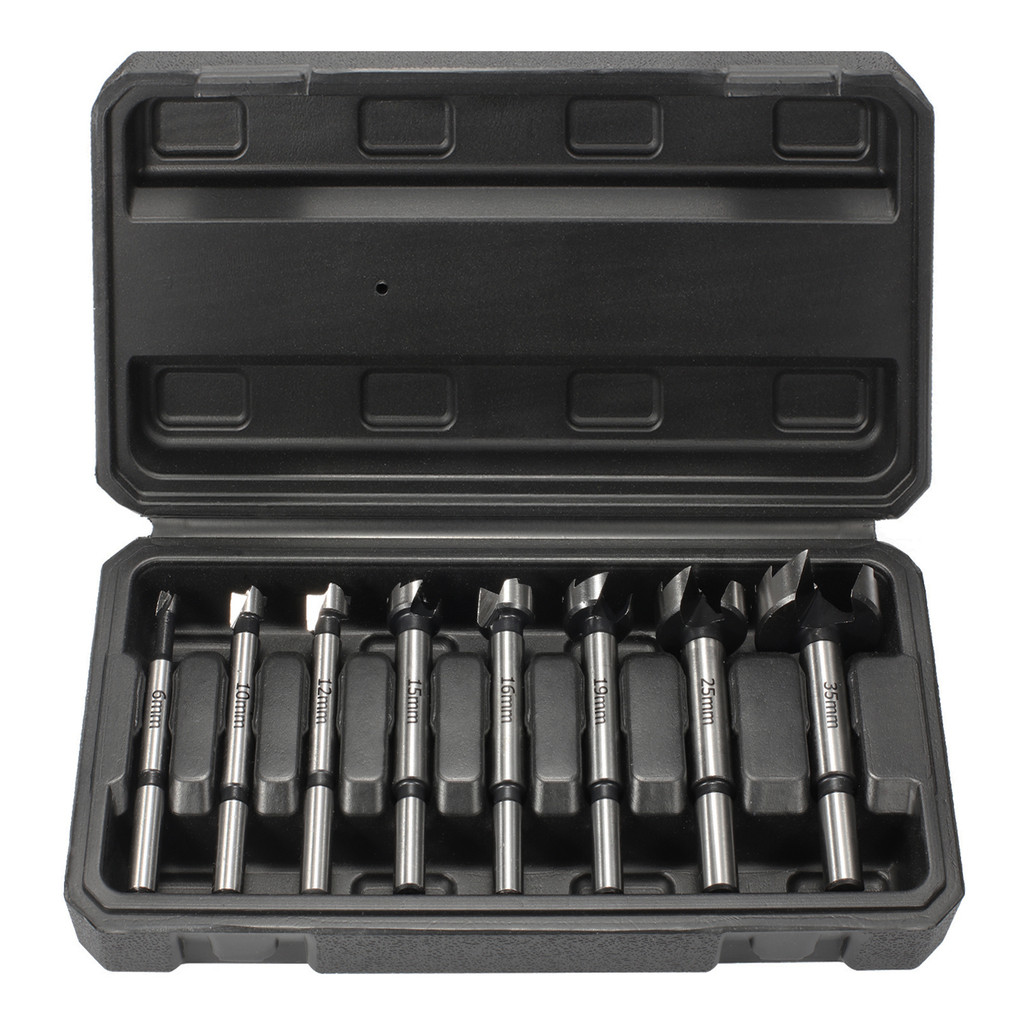 8Pcs/Set 6-35mm HCS Forstner Wood Drill Bit Round Shank Wood Hole ...