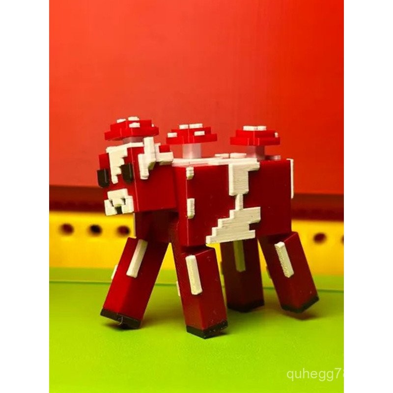 3d Minecraft Mushroom Model Figurine Gift Printed Toy Multi-Joint Cow ...