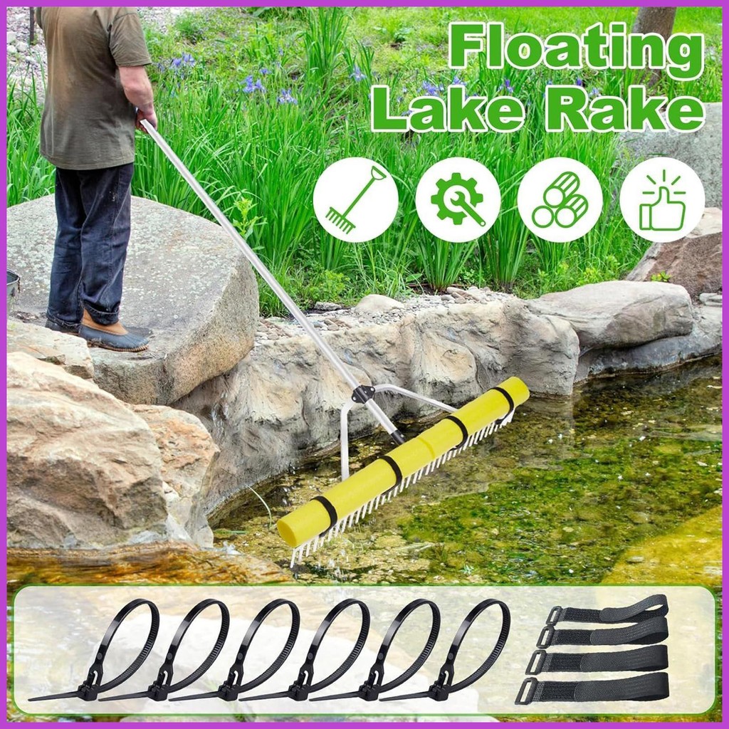 Lake Rake for Muck Floating Landscape Rake Floating Pond Weeding Tool ...