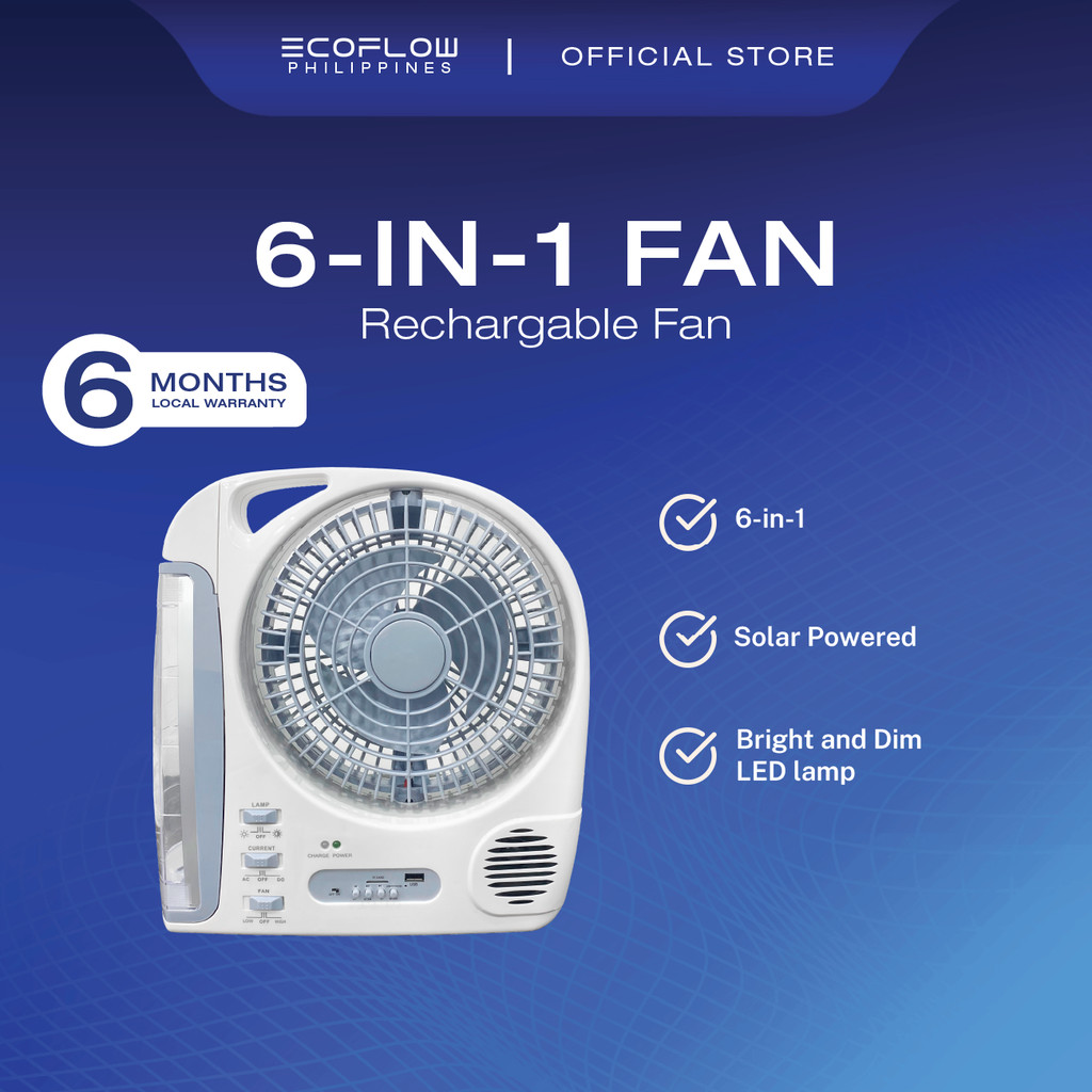 EcoFlow 6-in-1 Rechargeable Fan | Shopee Philippines