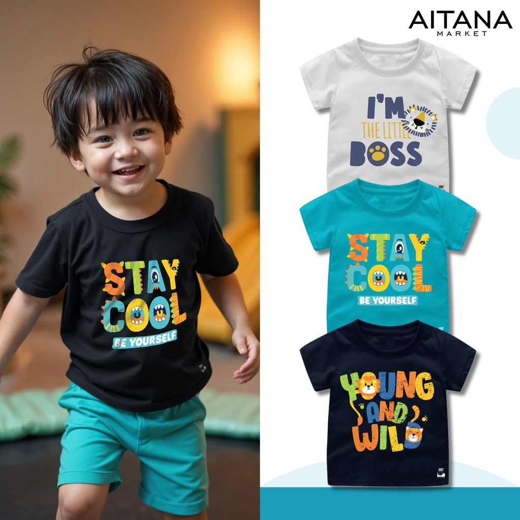 KATUN Baby & Boys' T-shirt Typography Series Little Young Wild Boss ...