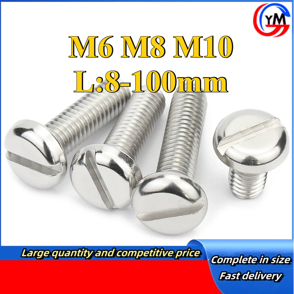 SS304 Flat Head Slotted Screw Pan Head Screw Anti-rust Slot Screw for ...